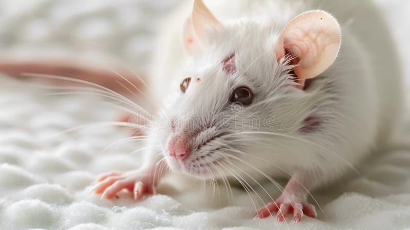 Closeup of a Rat with a Shaved Patch on Its Back Revealing a Series of ...