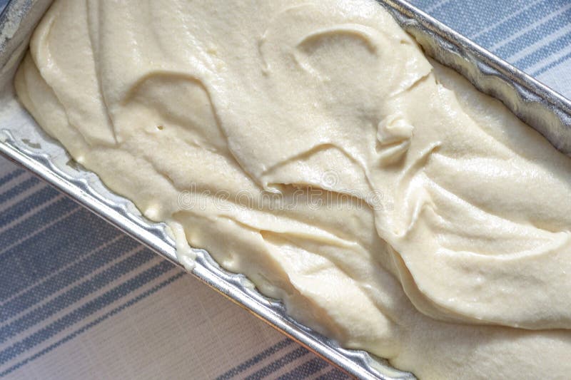 Closeup of Raw Batter in Cake Pan Stock Photo - Image of butter, peaks ...