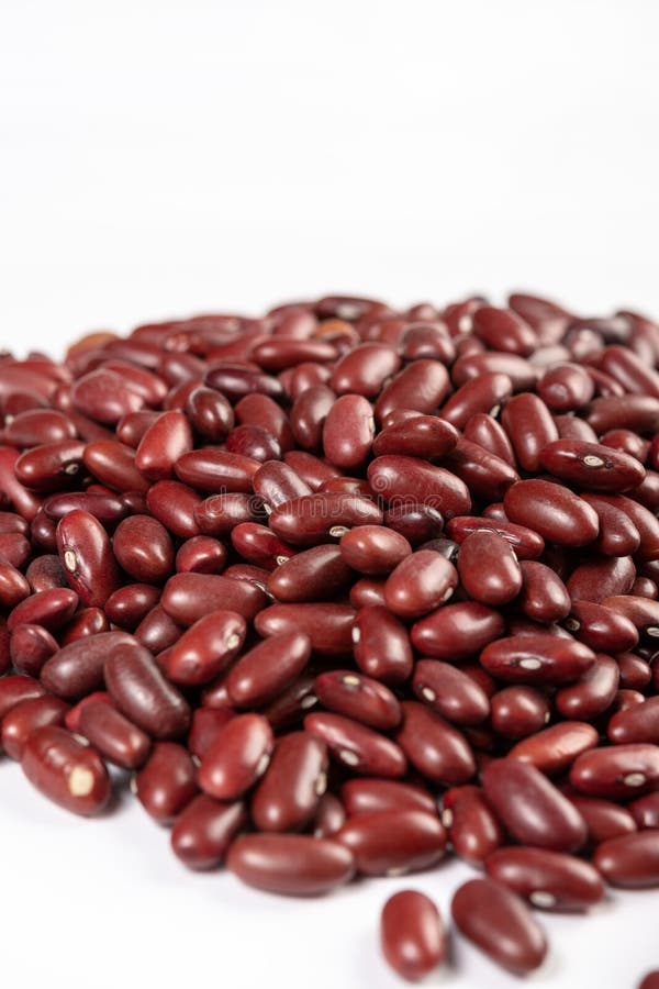 Closeup of Raw Red Beans Above White Background Stock Image - Image of ...