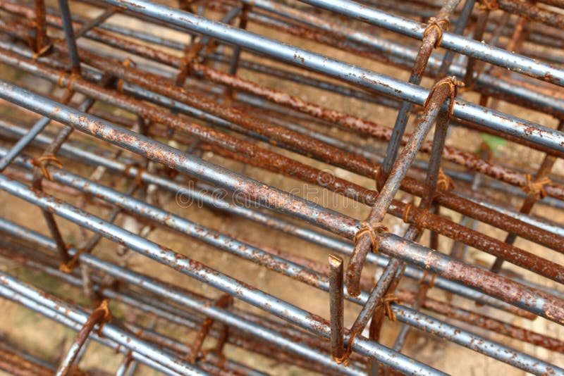 Closeup Rebar on the Ground Stock Image - Image of concrete, material ...