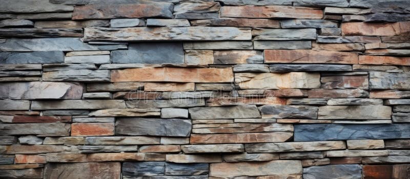 Closeup of Rectangular Brickwork Stone Wall with Diverse Rock Patterns ...