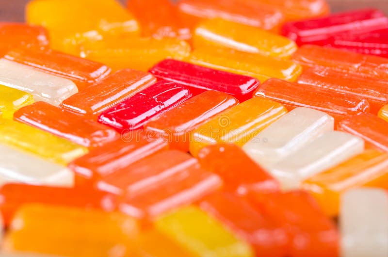 Closeup Rectangular Colorful Shiny Hard Candy Lined Up Stock Image ...