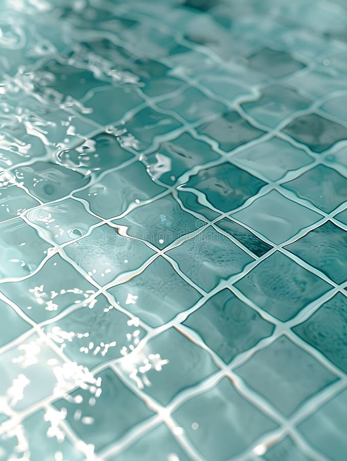 Close Up of Azure Swimming Pool with Electric Blue Tiles and Aqua Water ...