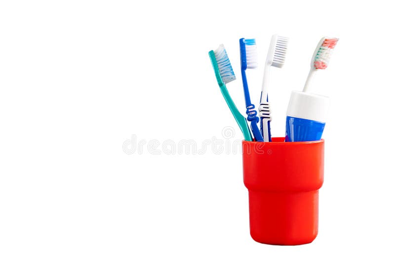 Plastic Toothbrushes for Brushing Teeth Stock Image - Image of bathroom ...