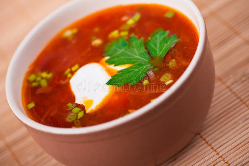 Red borsch stock photo. Image of borsch, kitchen, tablecloth - 23887062