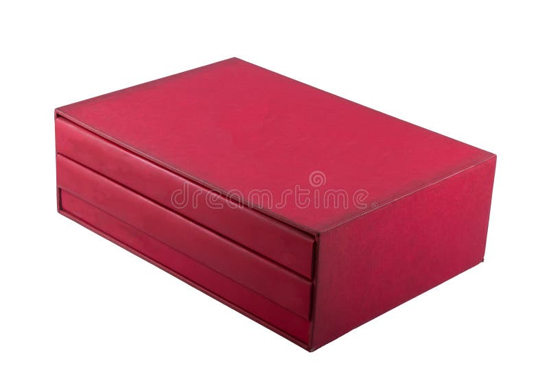 Closeup of a Red Box Under the Lights Isolated on a White Background ...