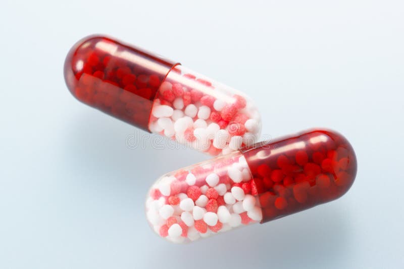 Closeup of Red Capsule Medicines. Stock Photo - Image of remedy ...
