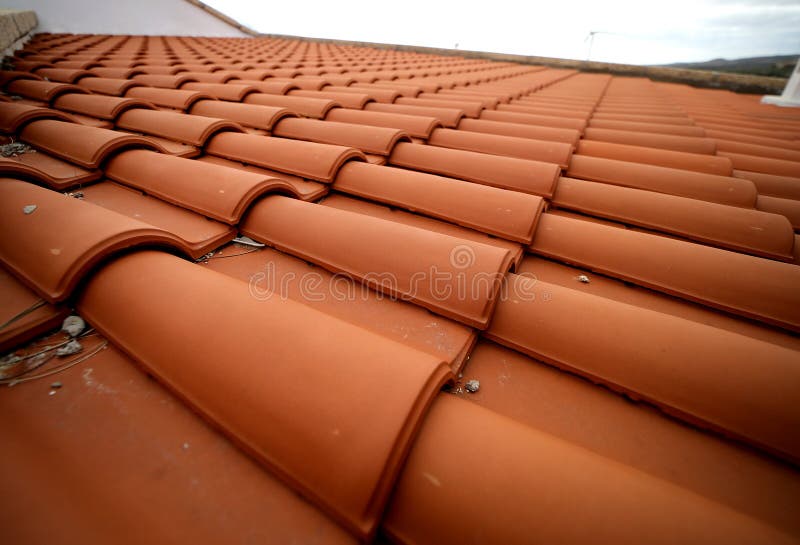 Closeup of the Red Clay Roof Tiles Stock Image - Image of terracotta ...