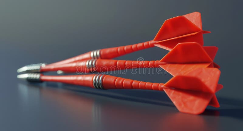 Closeup of Red Darts Stuck in a Dartboard Stock Photo - Image of ...