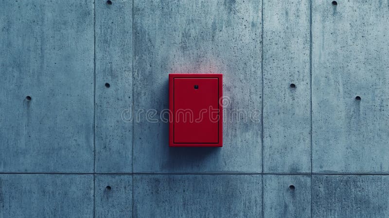 A Closeup of a Red Emergency Box Mounted on a Wall, with the Lid Open ...