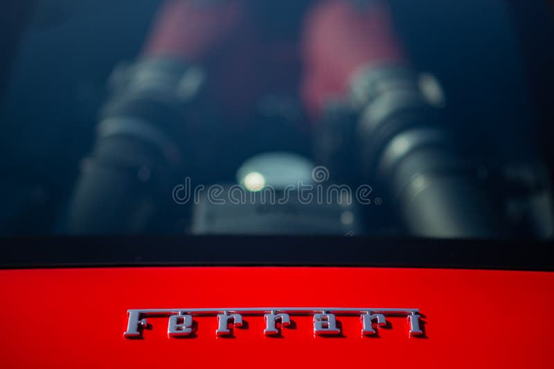 Closeup of Red Ferrari Logo Editorial Stock Image - Image of automotive ...