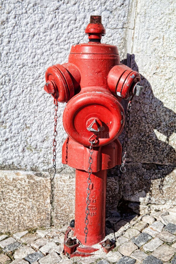 Closeup Red Fire Hydrant on a Street Stock Image - Image of urban ...
