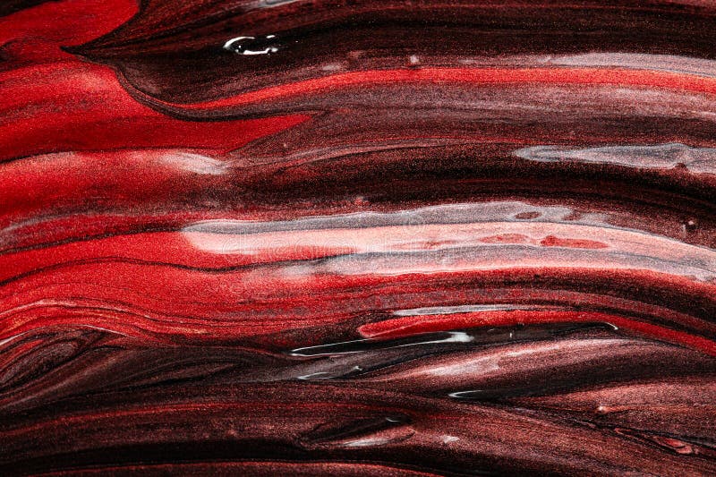 Closeup of Red Fluid Metallic Paint Textured Background Stock Photo ...