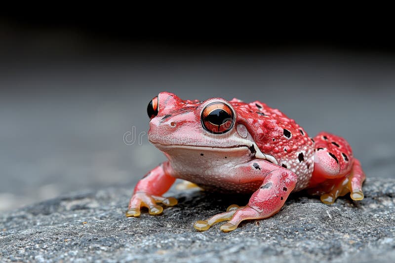Closeup of a Red Frog with Black Spots Stock Illustration ...
