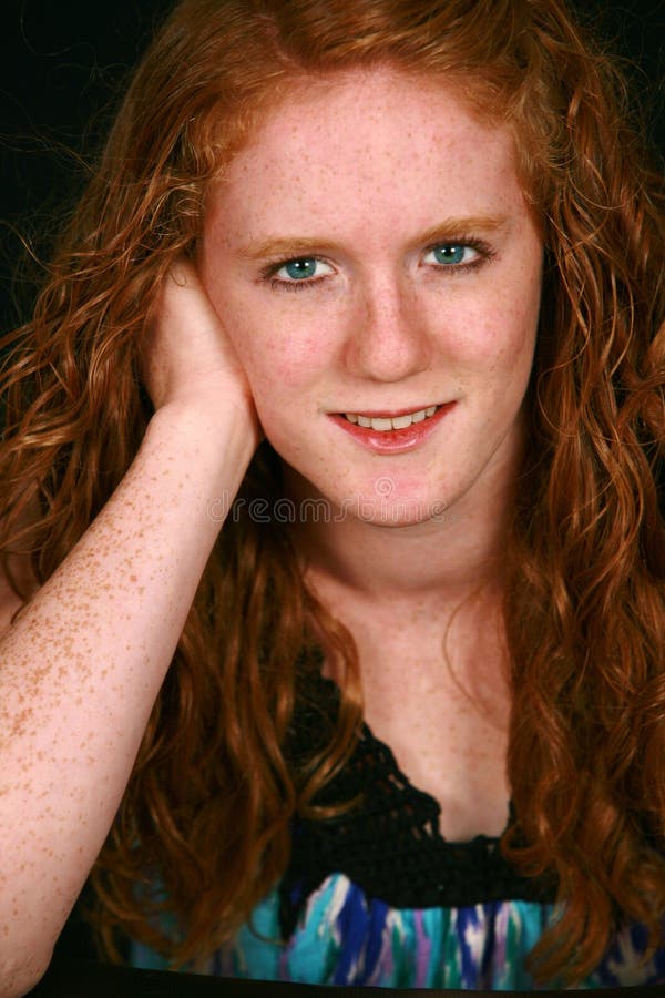 Real teen with red hair stock image. Image of person - 10766217