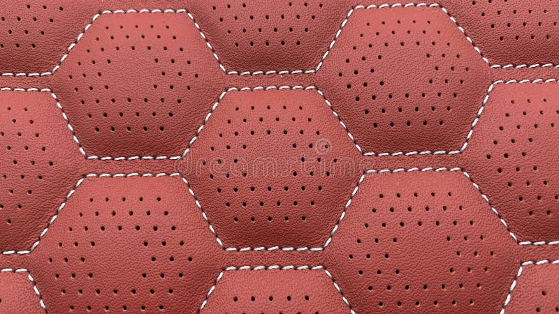 Closeup the Red Leather Texture with Hole and Stitching, Backgrounds ...