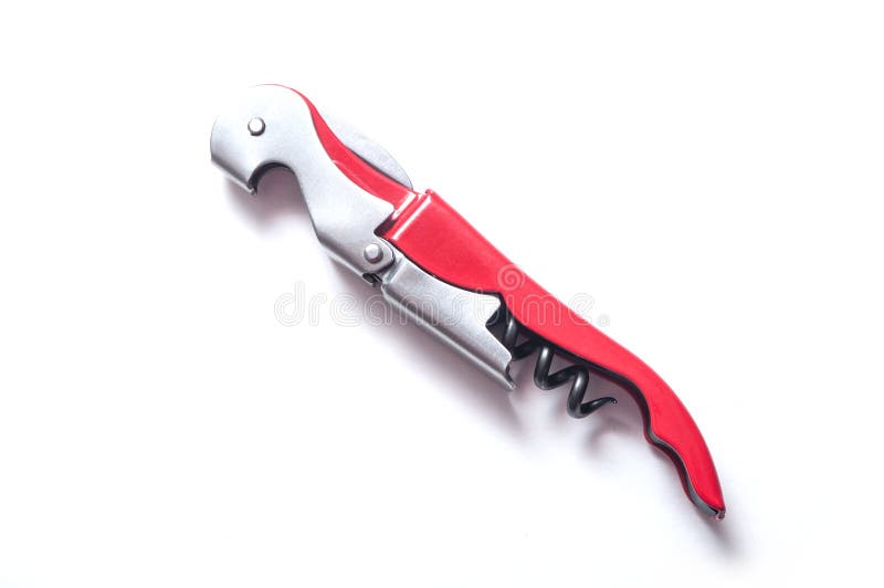 Red Metallic Corkscrew on White Background Stock Image - Image of color ...