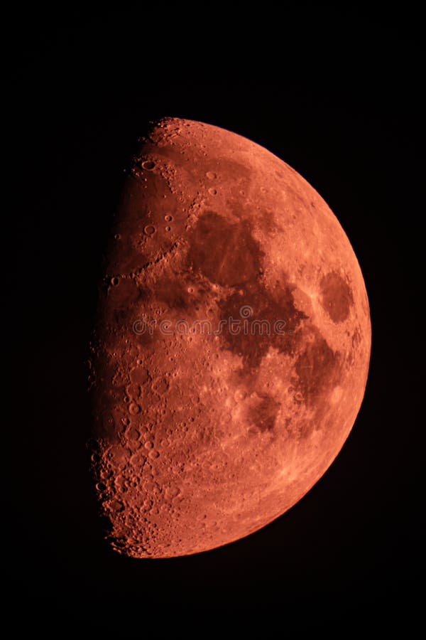 Closeup of Red Moon from Telescope Stock Photo - Image of abstract ...