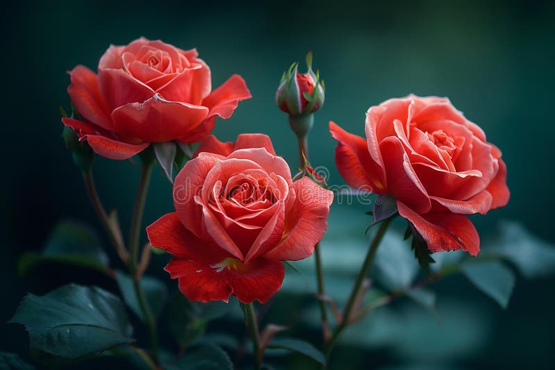 Closeup of Red Roses in Full Bloom, Captured with a Canon Eos R Using a ...