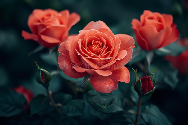 Closeup of Red Roses in Full Bloom, Captured with a Canon Eos R Using a ...
