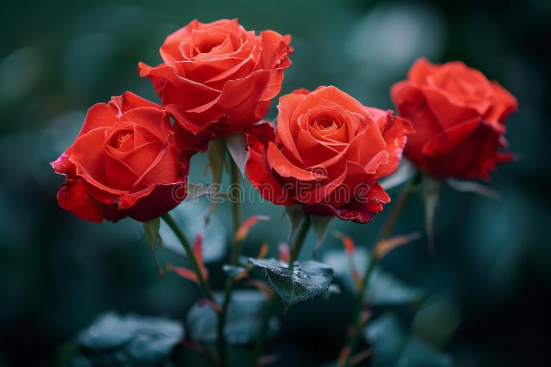 Closeup of Red Roses in Full Bloom, Captured with a Canon Eos R Using a ...