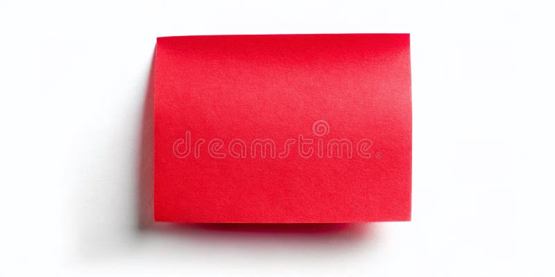 Closeup of a Red Sticky Note on a Simple White Background a Macro ...