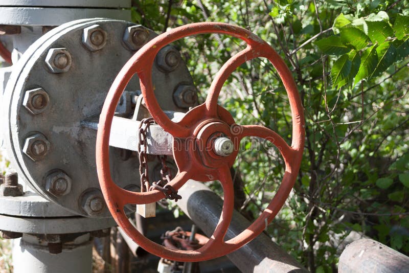 Closeup red valve stock image. Image of valve, metal - 42959393