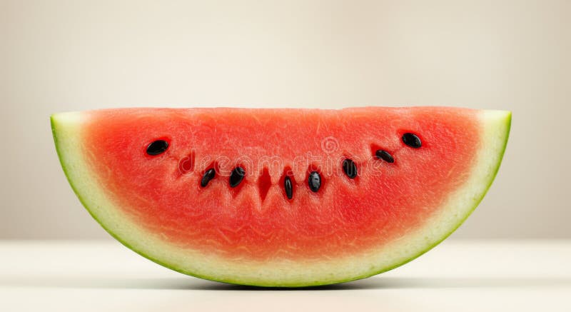Closeup of a Red Watermelon Slice on White Background Stock ...