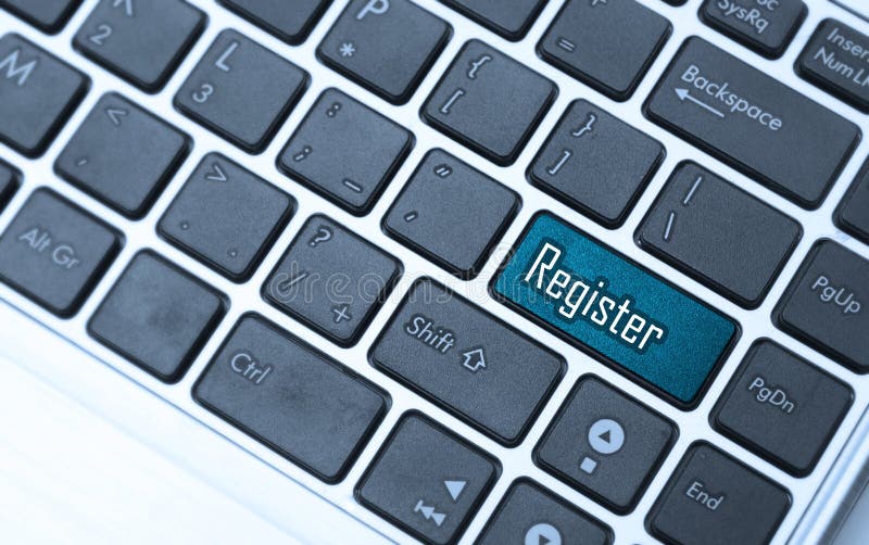 Closeup of Register Key in a Modern Keyboard. Stock Photo - Image of ...