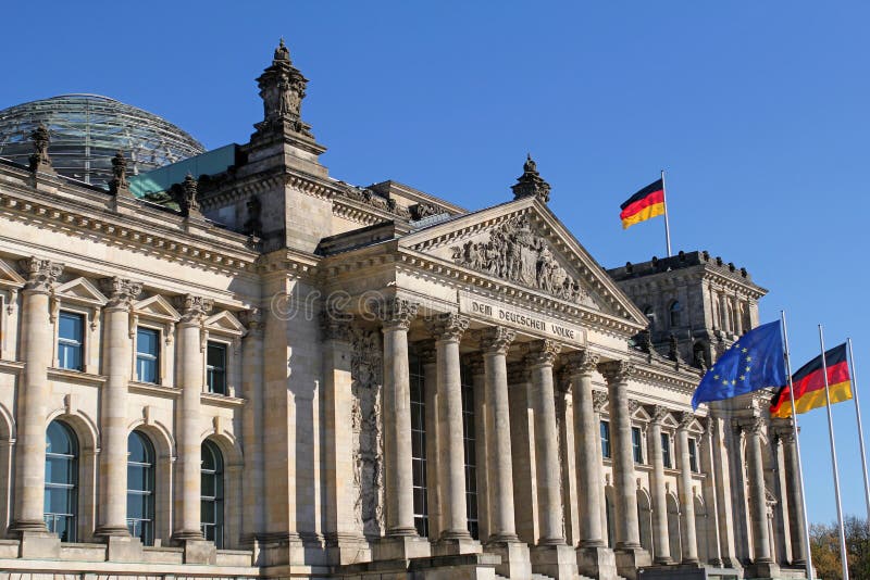 Closeup of Reichstag Building in Berlin, Germany Stock Image - Image of ...