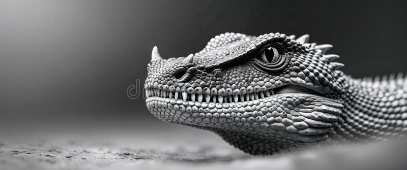 Closeup of a Reptiles Head Sharp Teeth and Textured Skin Stock Image ...