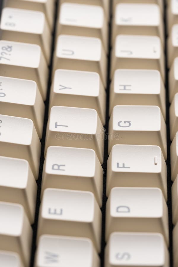 Closeup Retro Style Keyboard with Beige Keys Stock Image - Image of ...