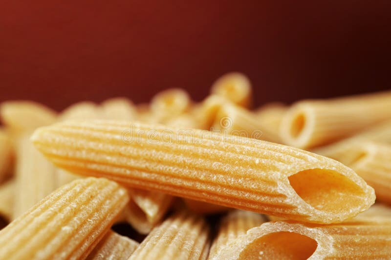 Closeup of Ridged Surface of Penne Rigate Pasta Stock Image - Image of ...