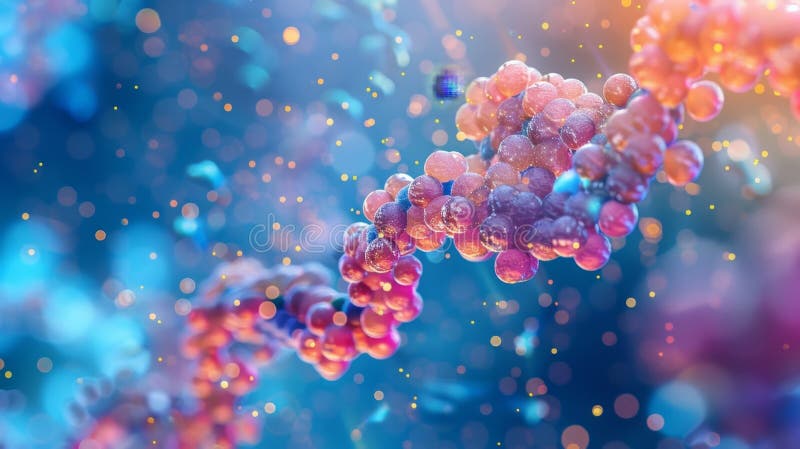 A Closeup of a Rie Translating a Strand of MRNA into a Specific Protein ...