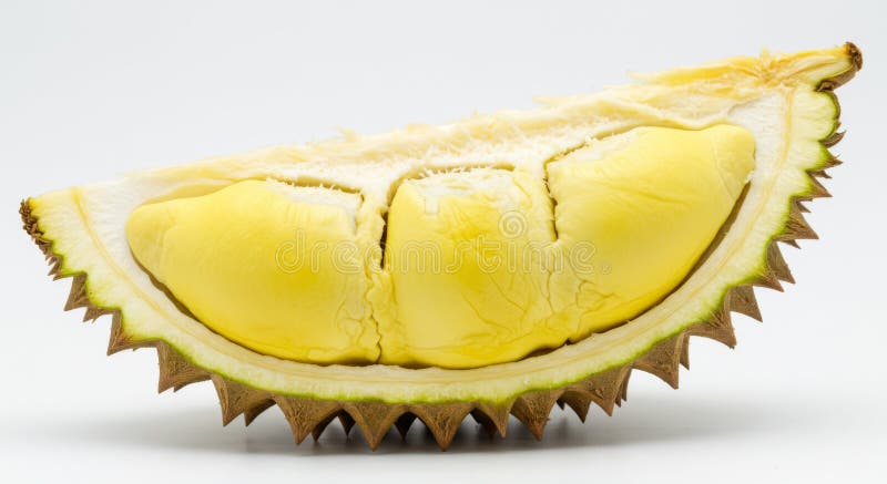 Closeup of a Ripe Durian Fruit Segment Stock Illustration ...