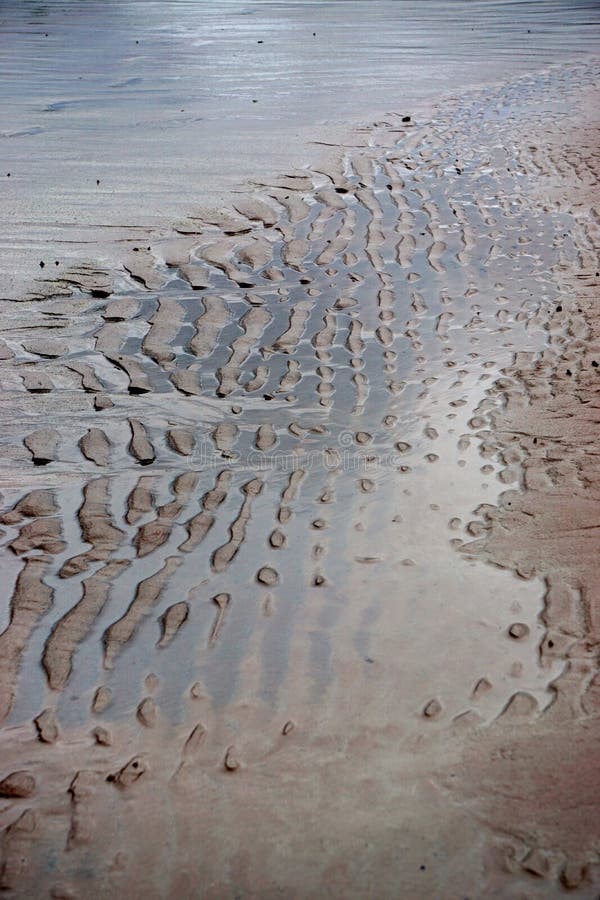 Closeup of the Rippled Patterns of Water and Sand Stock Image - Image ...