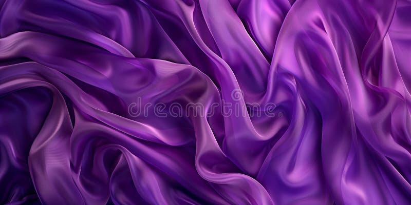 Closeup of Rippled Purple Silk Fabric - AI Generated Stock Illustration ...