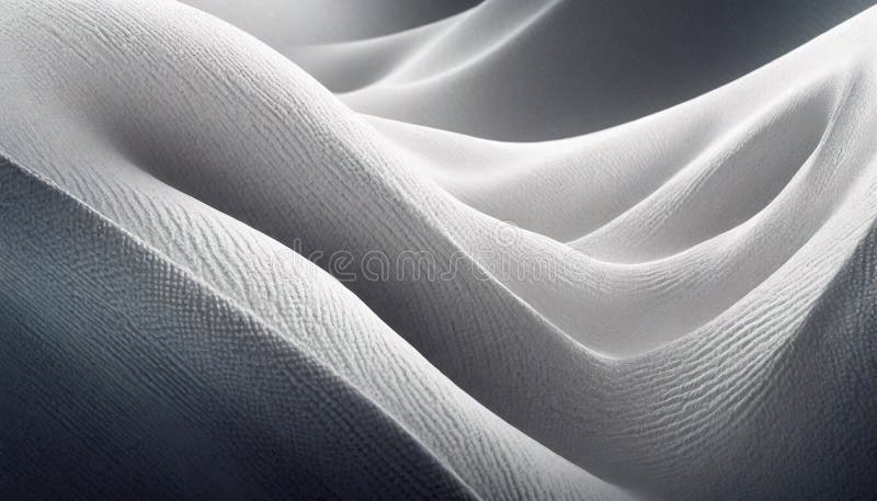 Closeup of Rippled White Satin Fabric Cloth Texture Background Stock ...