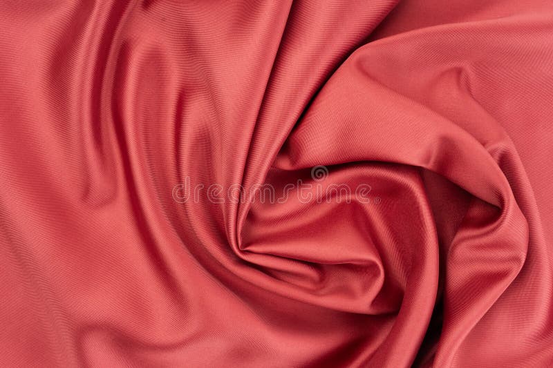 Closeup of Ripples in Red Silk Fabric Stock Image - Image of cloth ...