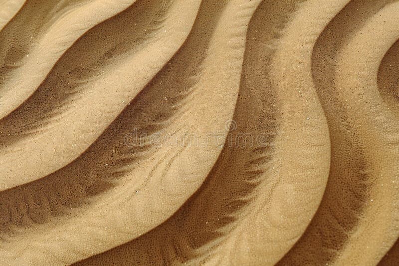Closeup of Ripples in the Sand, a Beautiful Pattern on the Sand, Light ...