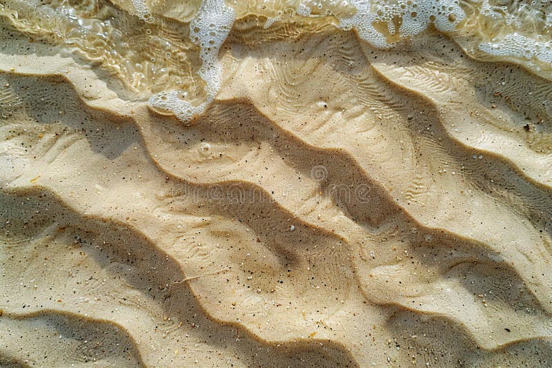 Closeup of Ripples in the Sand, a Beautiful Pattern on the Sand, Light ...