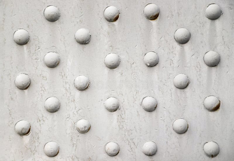 Riveted with Button-head Rivets Metal Plate Painted in White As an ...