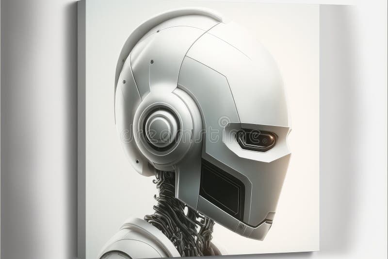 Closeup Robotic Head Part Creativity Isolated on White Background ...