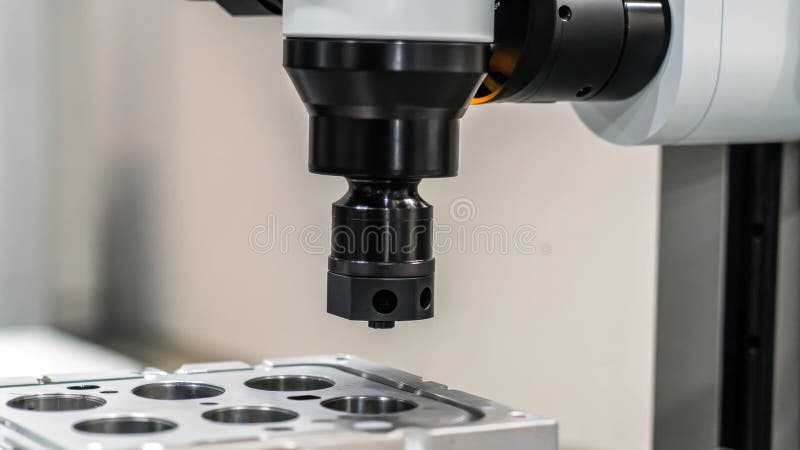 A Closeup of a Robotic Inspection Arm Equipped with Precision Cameras ...