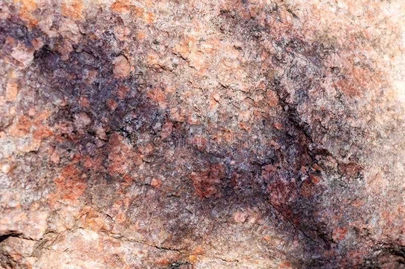 Closeup of a Rock with a Distinctive Purple Stain on Its Surface Stock ...