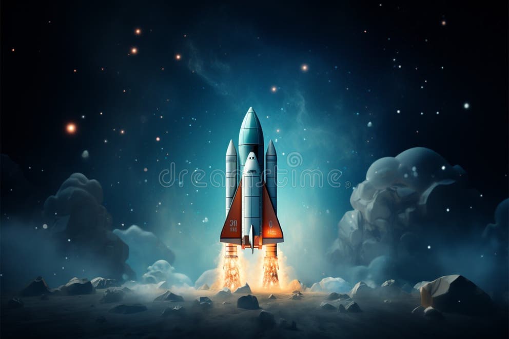 A Closeup Rocket Backdrop for a Stellar Mens Day Celebration Stock ...