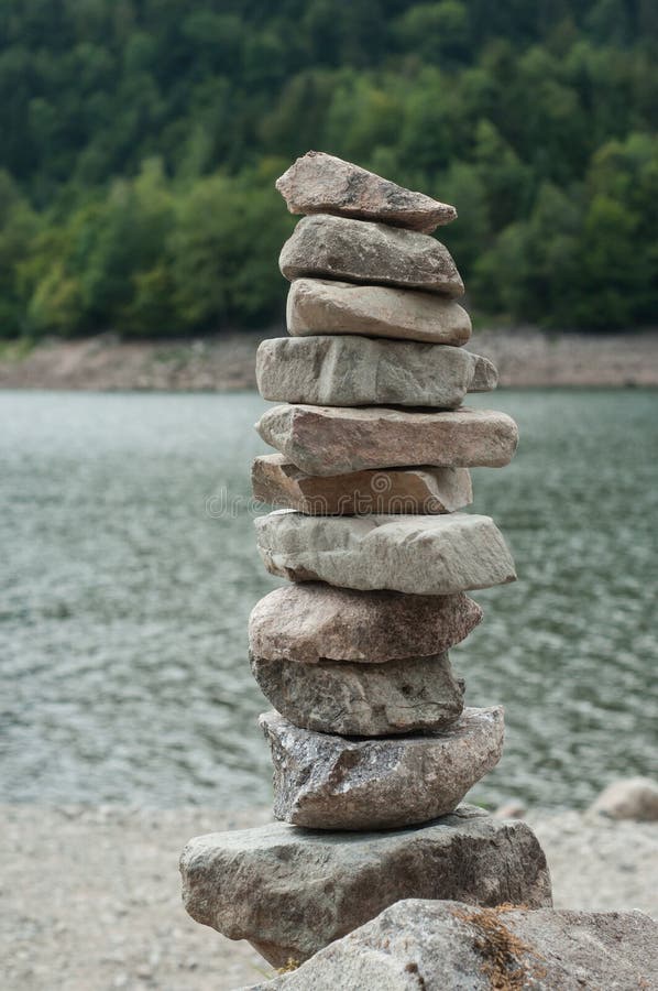 Rocks Balance in Border Lake Stock Image - Image of natural, beauty ...