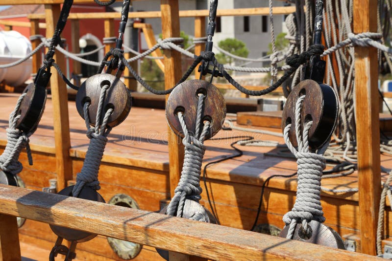Ropes for Securing the Sails of a Sailboat Stock Image - Image of line ...