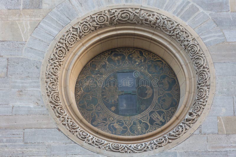 Closeup of a Rose Window Church. Stock Photo - Image of building ...