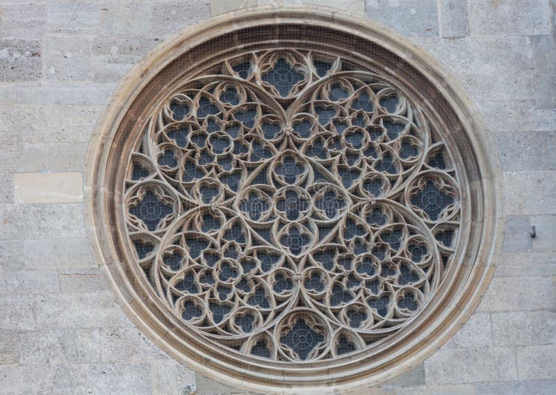 Closeup of a Rose Window Church. Stock Image - Image of circular ...